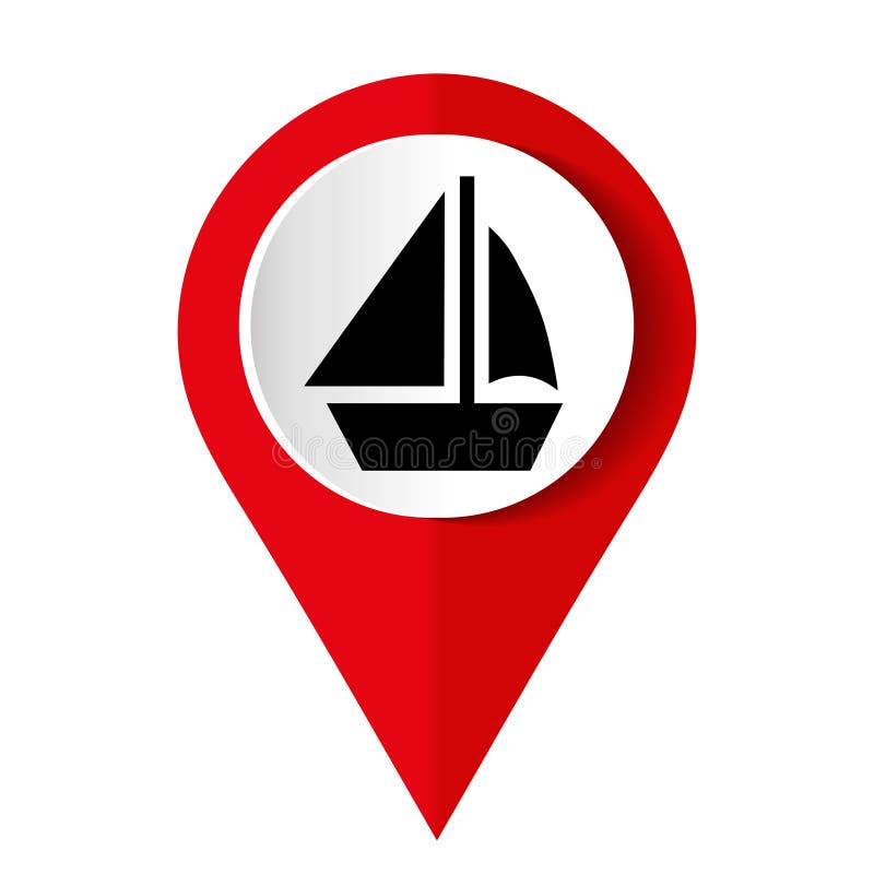 Map Marker with Icon of a Ship, Vector Illustration Stock Vector ...