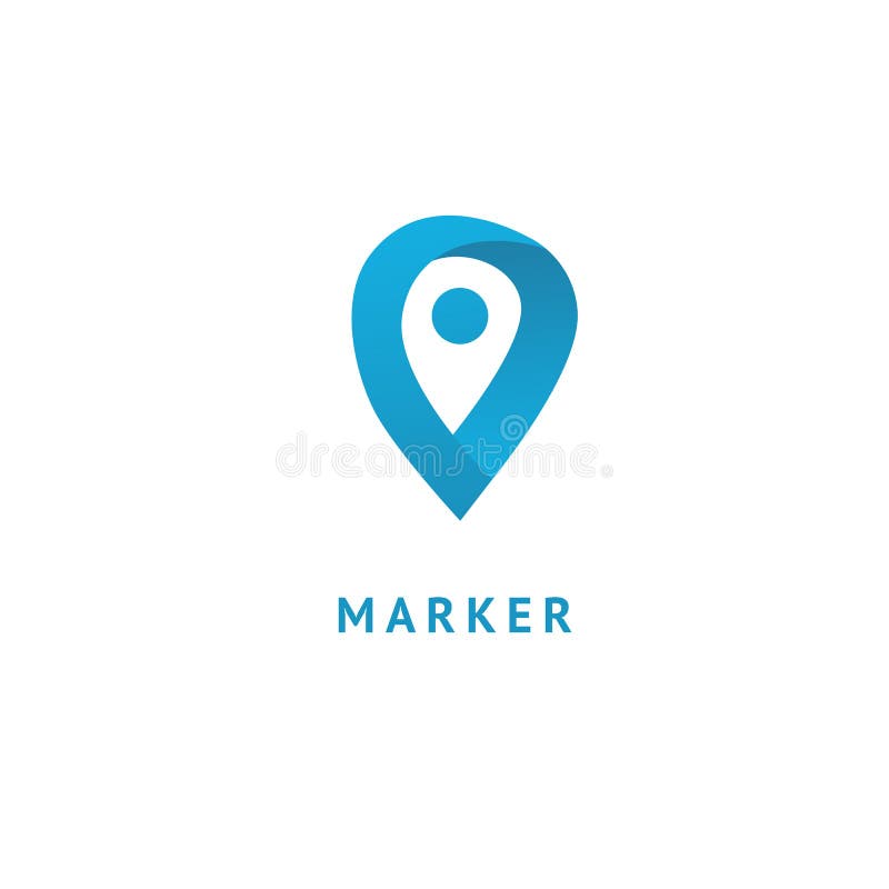 Map Marker Icon. Vector Flat Style Illustration Location Pin Logotype ...