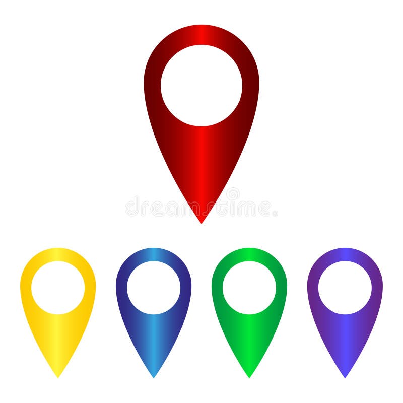 Map Marker Icon. Vector Icon of a Label on the Map. Set of Simple Icons ...