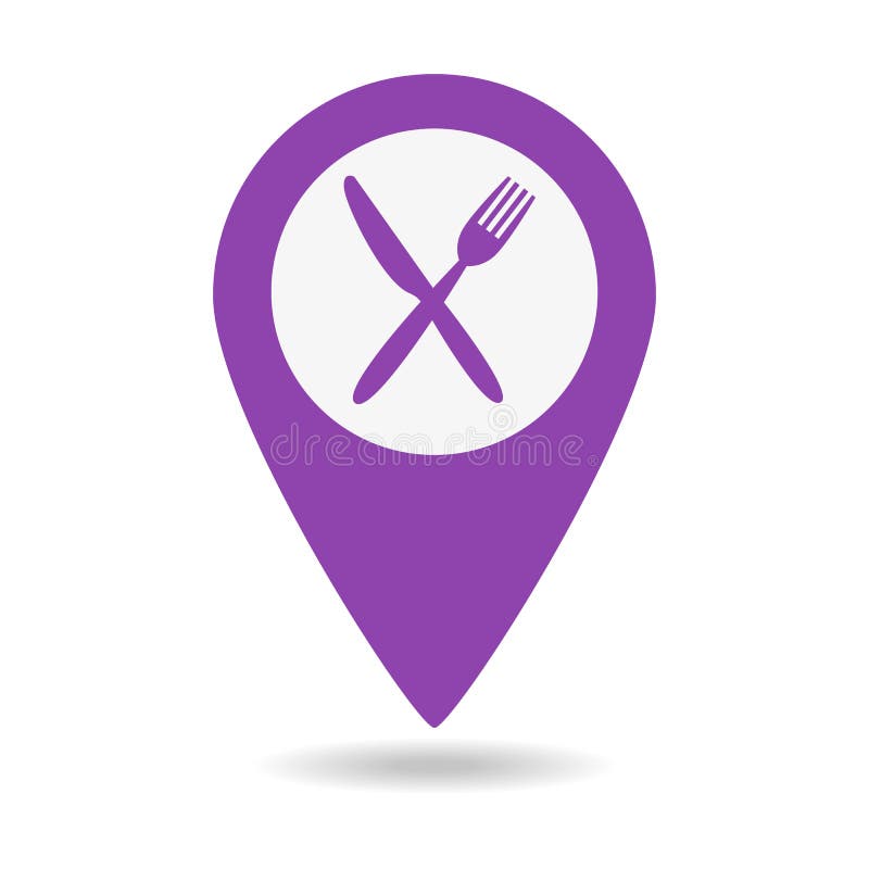 Map Marker Location with Fork and Knife. Stock Illustration ...