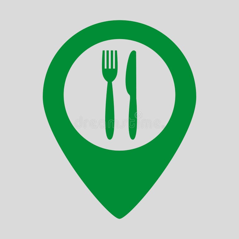 Map Marker Location with Fork and Knife. Stock Illustration ...