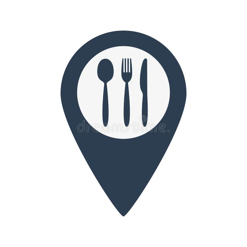 Map Marker Location with Fork and Knife. Stock Illustration ...