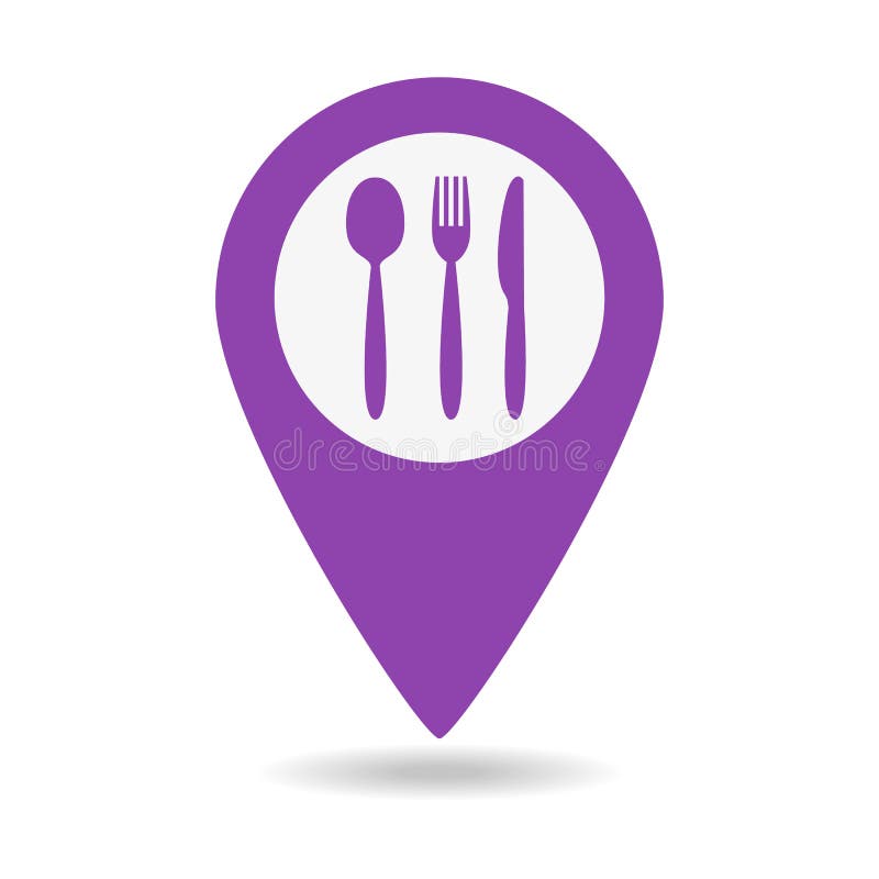 Map Marker Location with Fork and Knife. Stock Illustration ...