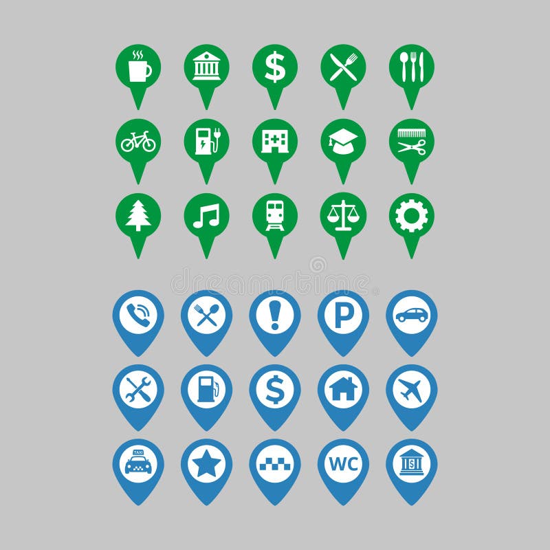 Map Marker Location with Fork and Knife. Stock Illustration ...
