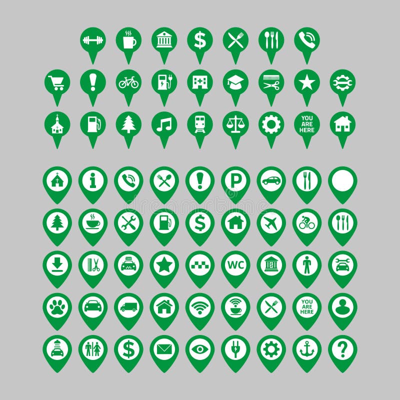 Map Marker Location with Fork and Knife. Stock Illustration ...
