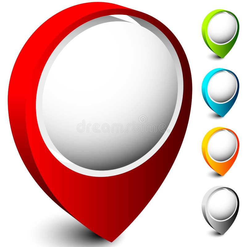 Map Marker, Map Pin Icon in 5 Colors Stock Illustration - Illustration ...