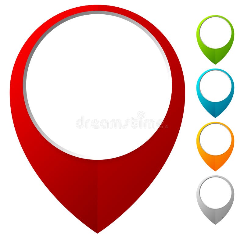 Map Marker, Map Pin Icon in 5 Colors Stock Vector - Illustration of ...