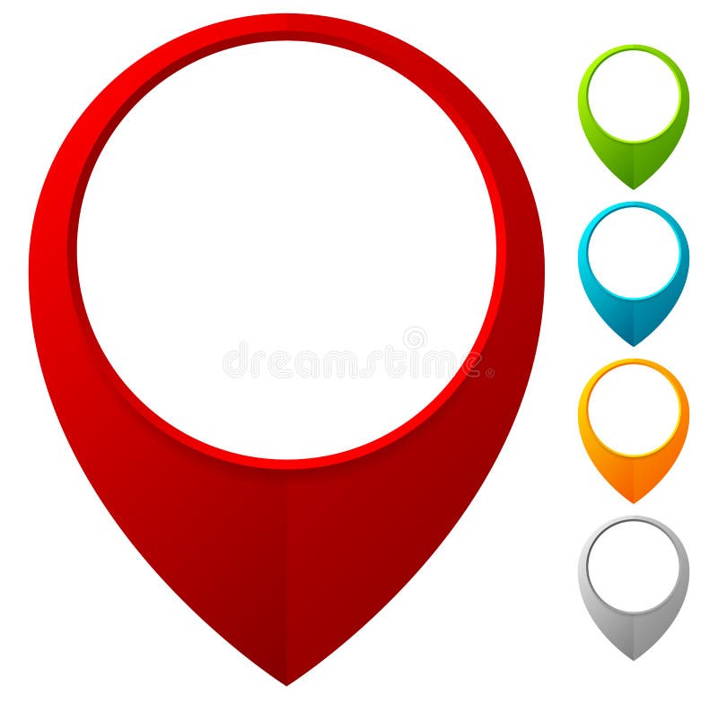 Map Marker, Map Pin Icon in 5 Colors Stock Vector - Illustration of ...