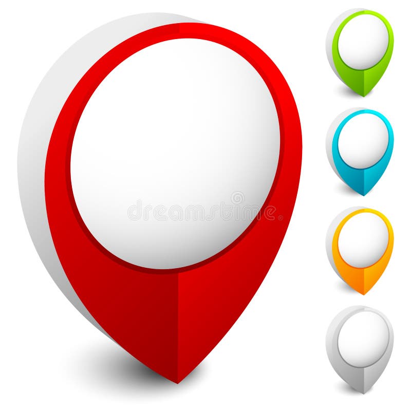 Map Marker, Map Pin Icon in 5 Colors Stock Vector - Illustration of ...