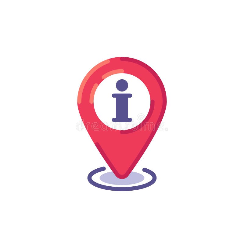 Map Marker with Info Icon, Vector Illustration. Flat Design Style Stock ...