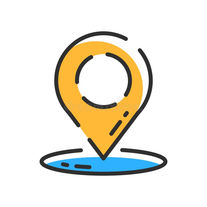 Map Marker Point Line Icon. Navigation Logo in Color Stock Illustration ...