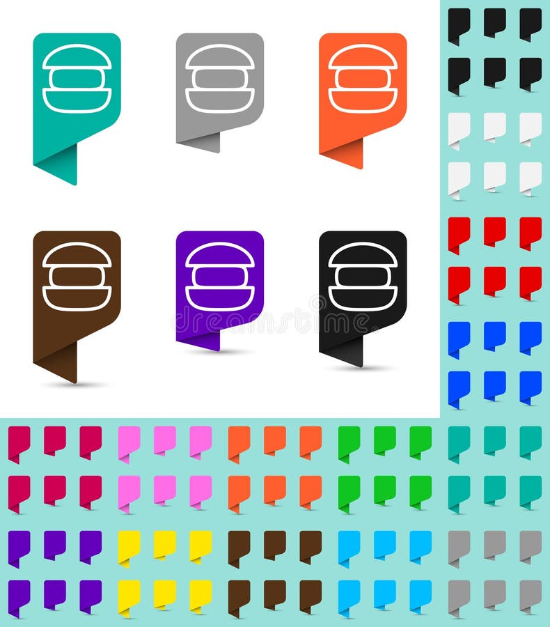 Map Marker or Pointer, Rounded Marker Mock Up in Different Colors ...