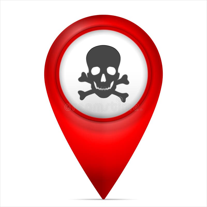 Map Marker with Skull Symbol Stock Vector - Illustration of design ...