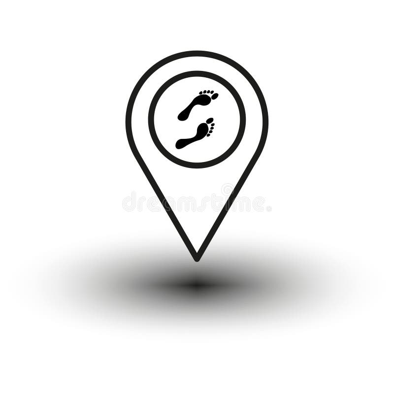 Map Marker with Two Footprints. Vector Illustration. EPS 10 Stock ...