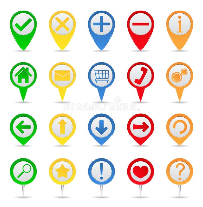 Vector map markers set stock vector. Illustration of collection - 21491576