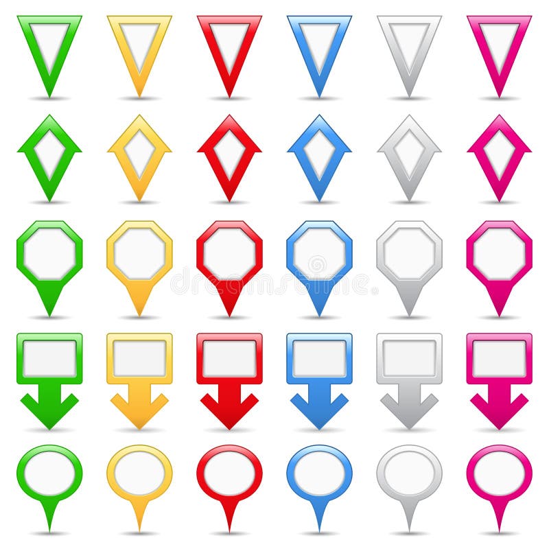 Map Markers stock vector. Illustration of element, blue - 25737686