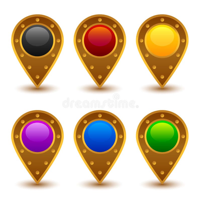 Map markers 4 stock illustration. Illustration of sign - 38730359