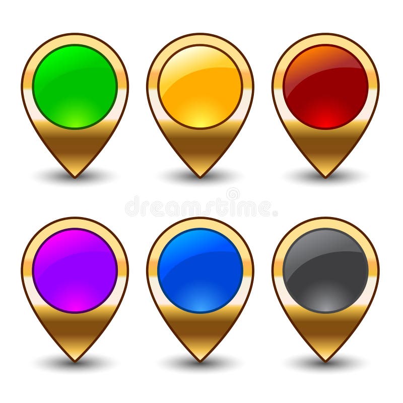 Map markers 2 stock illustration. Illustration of button - 38731416