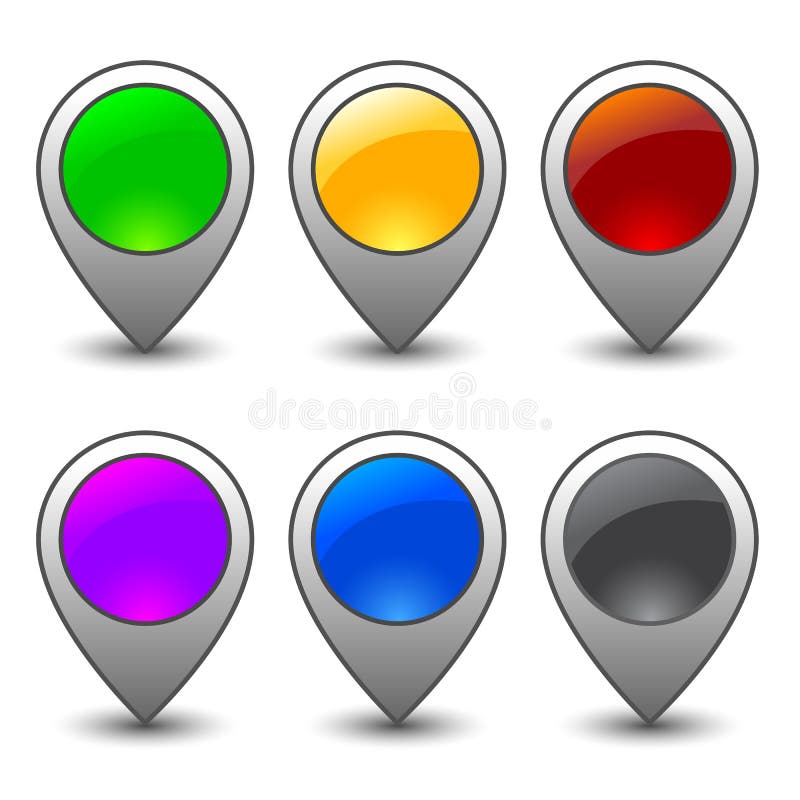 Map markers stock illustration. Illustration of graphic - 38732215
