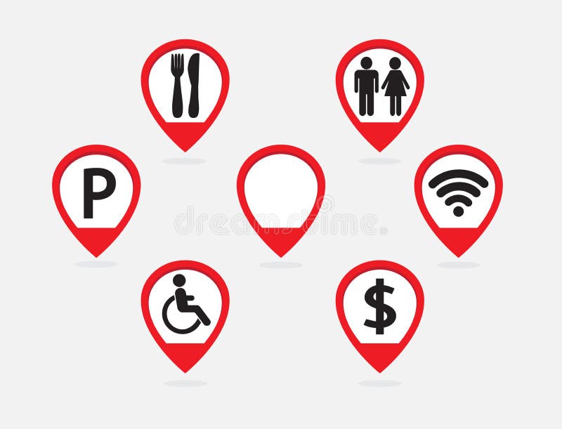 Map Markers stock vector. Illustration of internet, point - 77744032