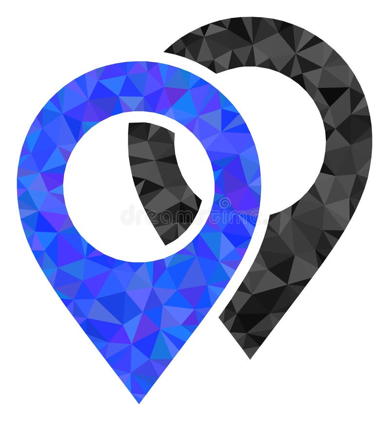 Map Markers Triangle Lowpoly Flat Icon Stock Vector - Illustration of ...