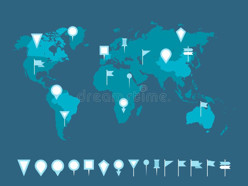 Map markers stock vector. Illustration of menu, information - 44362218