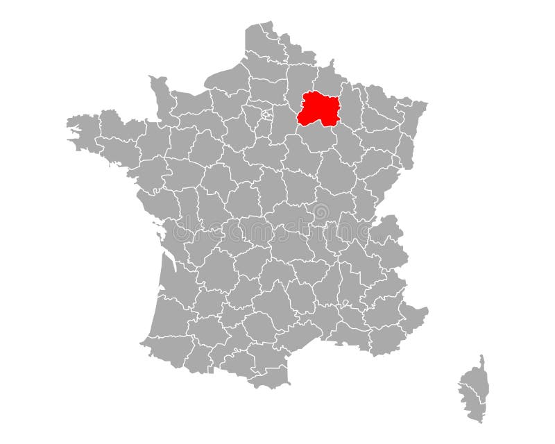 Map of Marne in France stock vector. Illustration of grey - 236873655