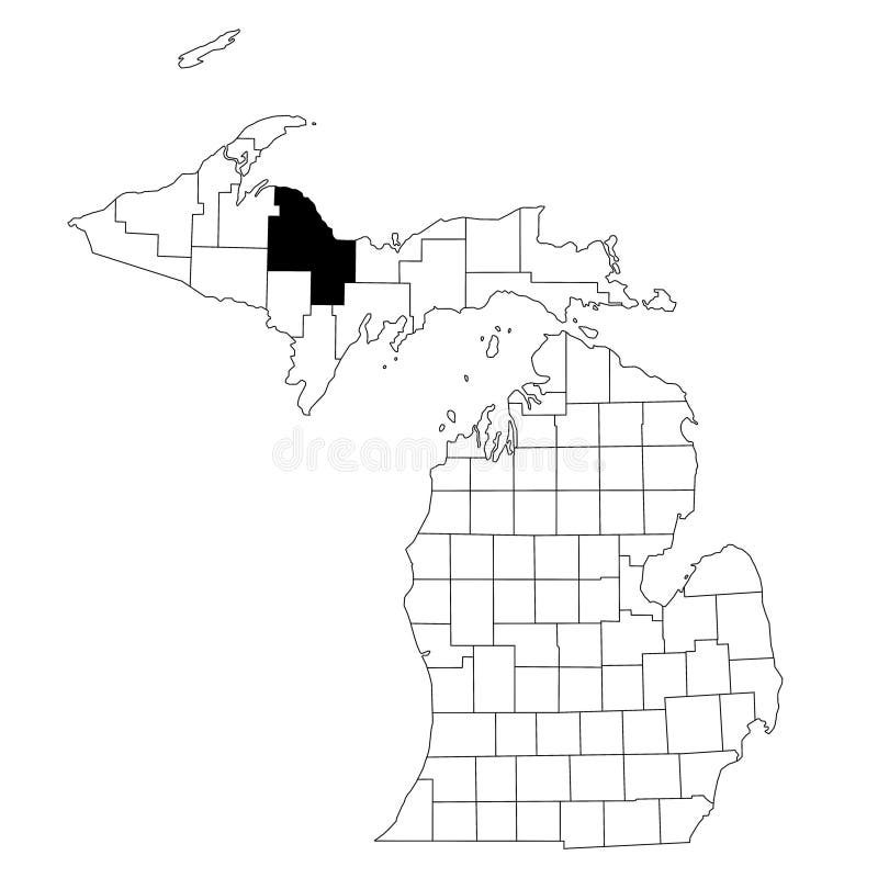 Map of Marquette County in Michigan State on White Background. Single ...