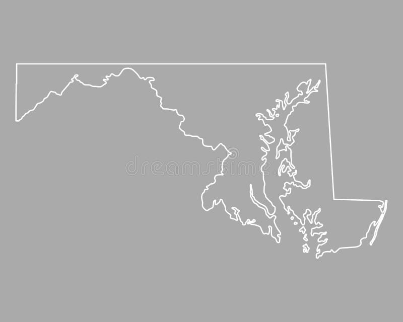 Map of Maryland stock vector. Illustration of grey, vector - 94741736