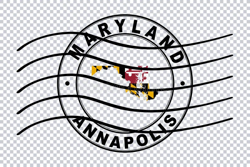 Map of Maryland, Postal Passport Stamp, Travel Stamp Stock Illustration ...
