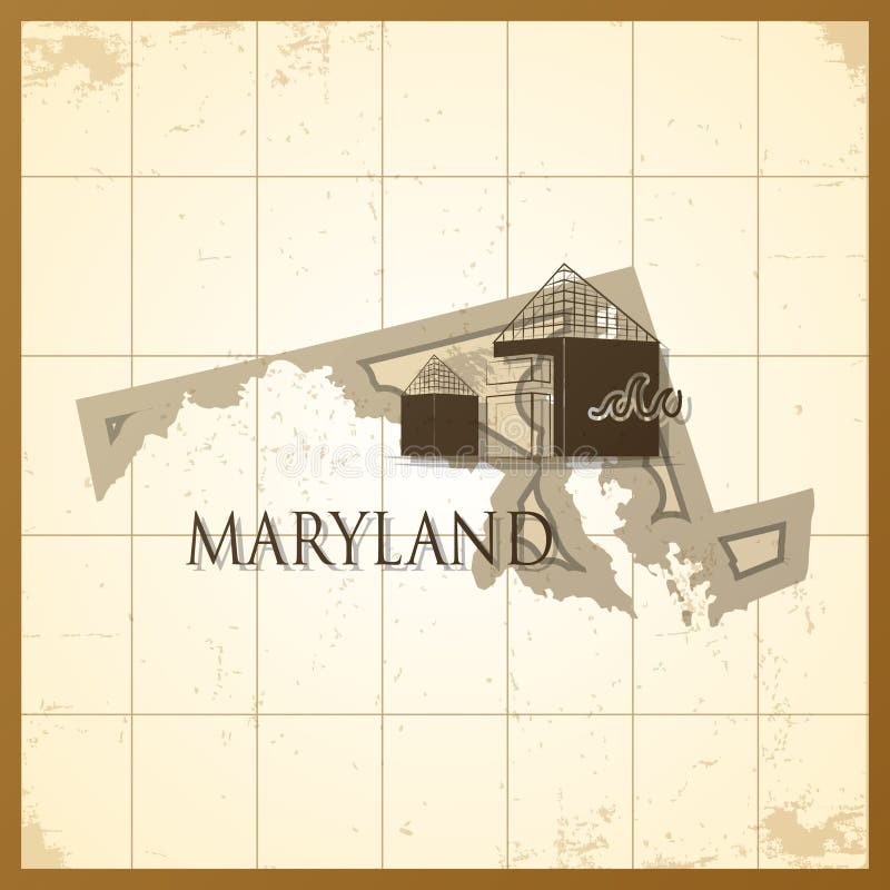 Map of Maryland State. Vector Illustration Decorative Background Design ...