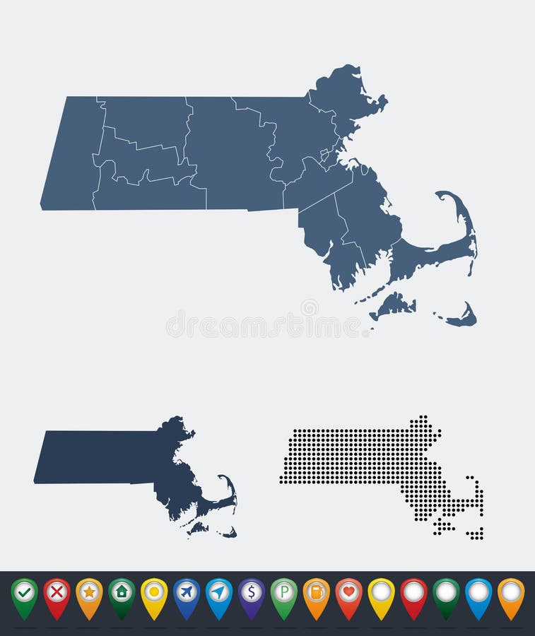 Map Massachusetts Counties Stock Illustrations – 457 Map Massachusetts ...