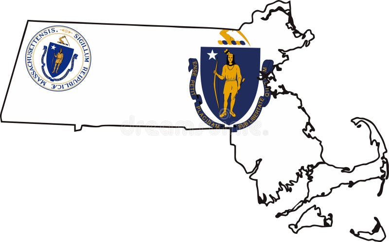 Map of Massachusetts State USA Illustration Vector Stock Vector ...