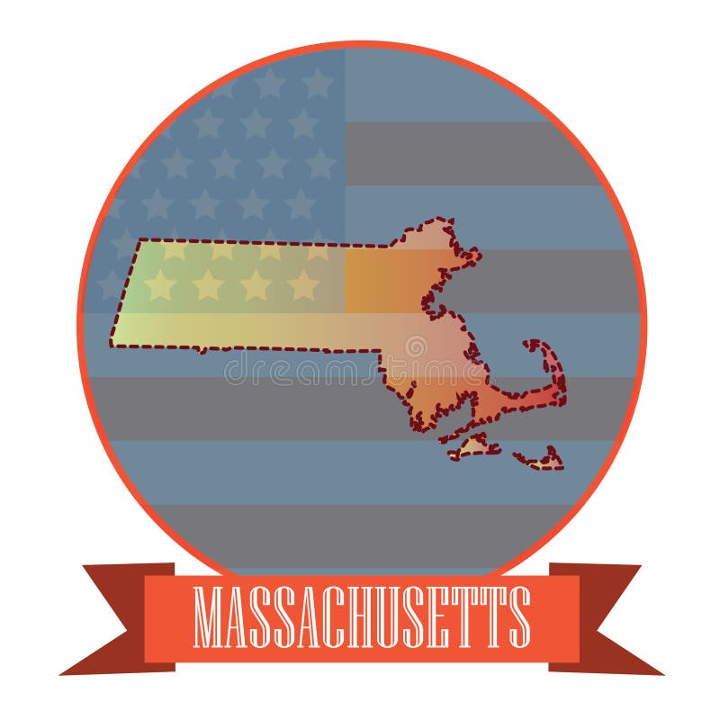 Map of Massachusetts State. Vector Illustration Decorative Design Stock ...