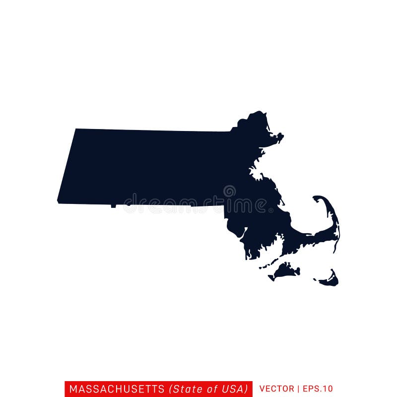 Map of Massachusetts Vector Design Template Stock Vector - Illustration ...