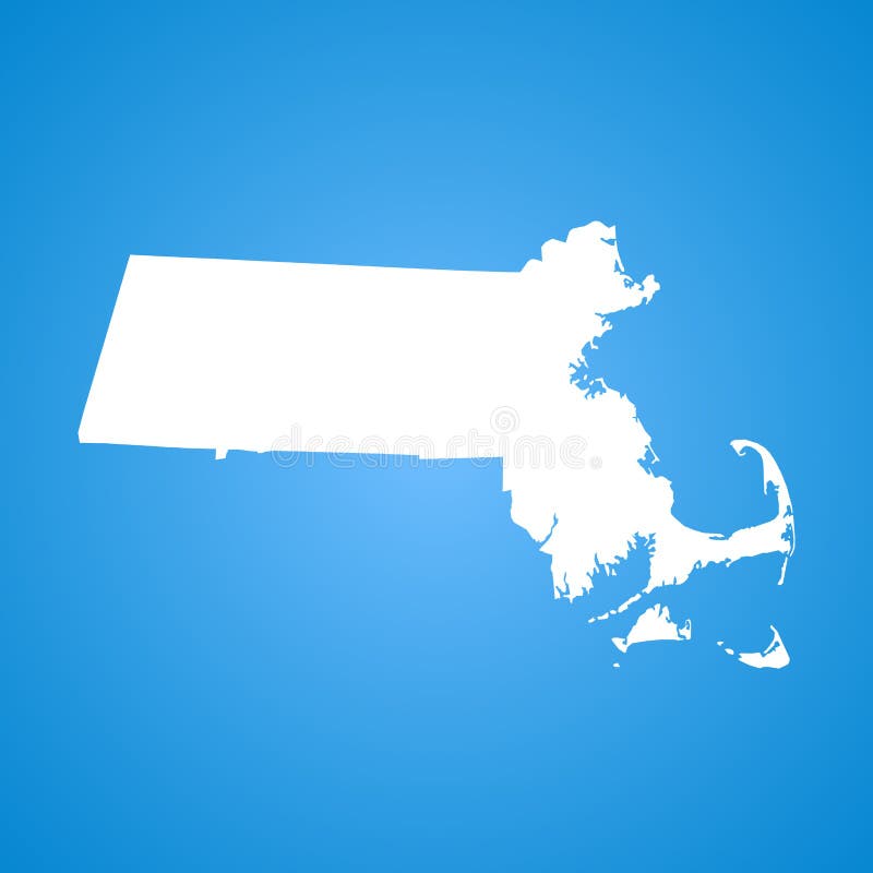 Map of the Massachusetts stock vector. Illustration of states - 205680977