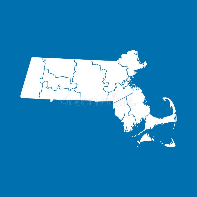 Map of the Massachusetts stock vector. Illustration of states - 205680977