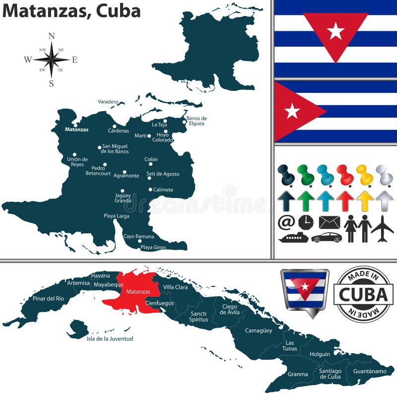 Map of Matanzas, Cuba stock vector. Illustration of vector - 199105364