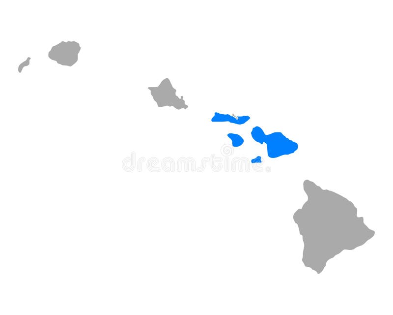 Map of Maui in Hawaii stock vector. Illustration of geography - 190639627