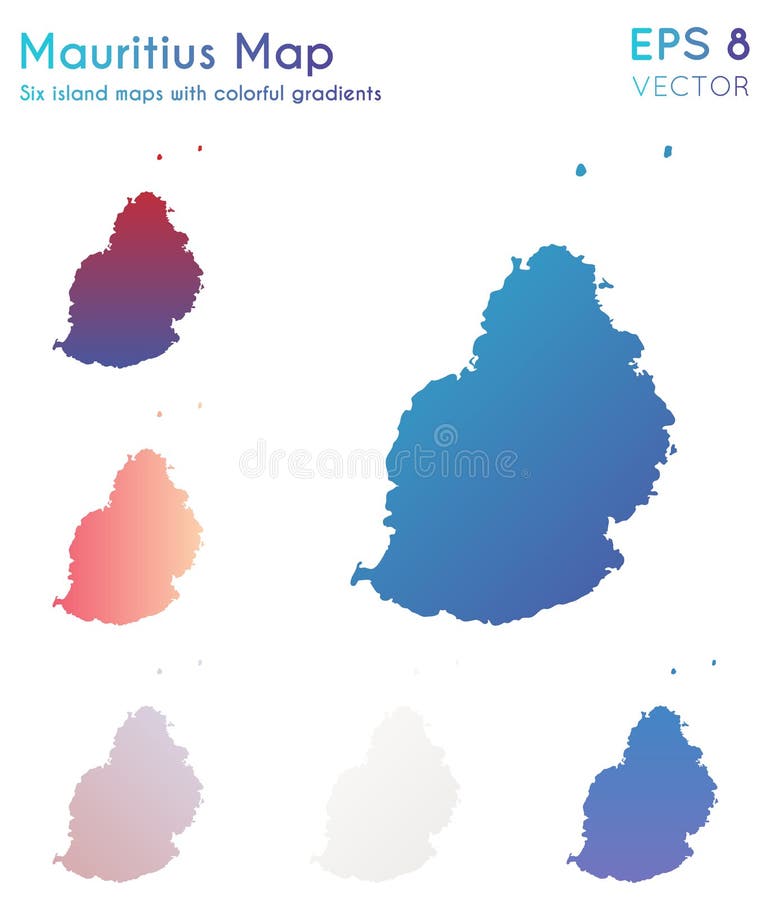Map of Mauritius with Beautiful Gradients. Stock Vector - Illustration ...
