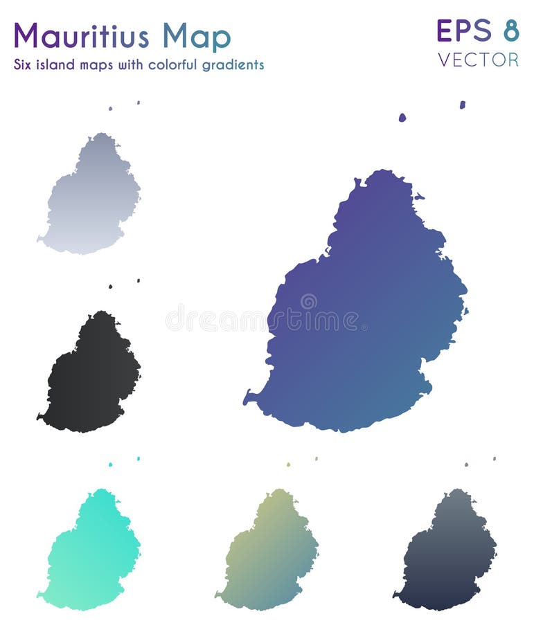 Map of Mauritius with Beautiful Gradients. Stock Vector - Illustration ...