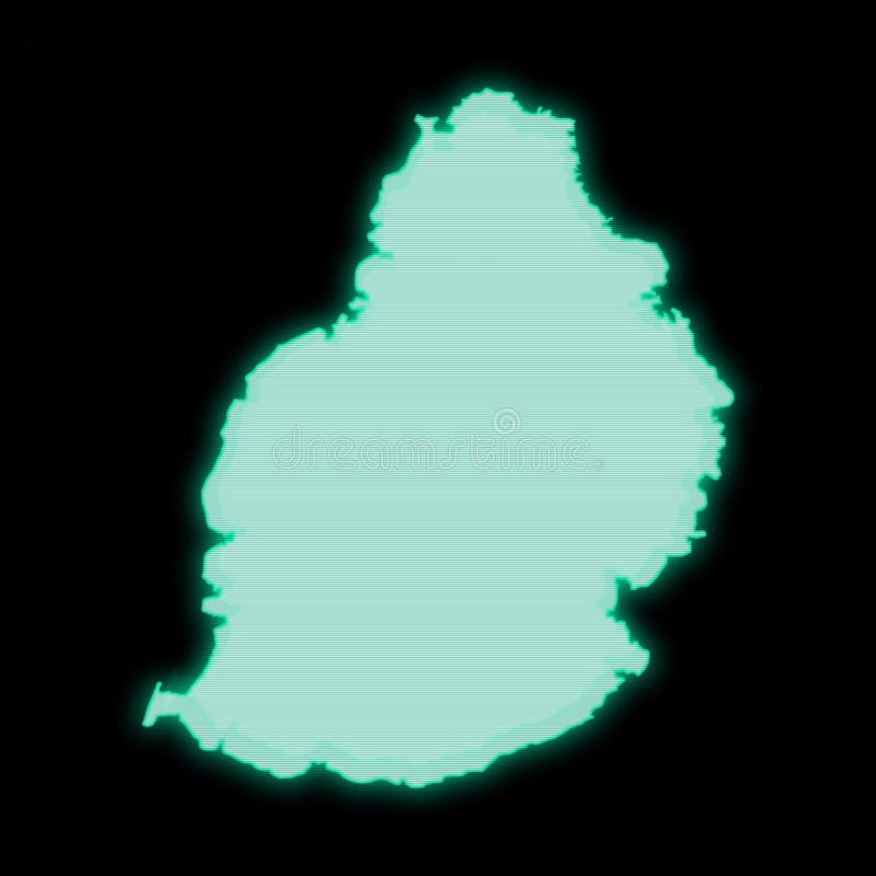 Green Map of Mauritius with Outline Vector Design Template. Editable ...