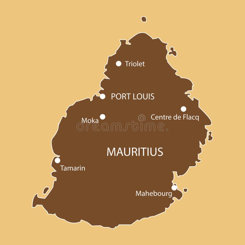 Map of mauritius stock vector. Illustration of contour - 304252602