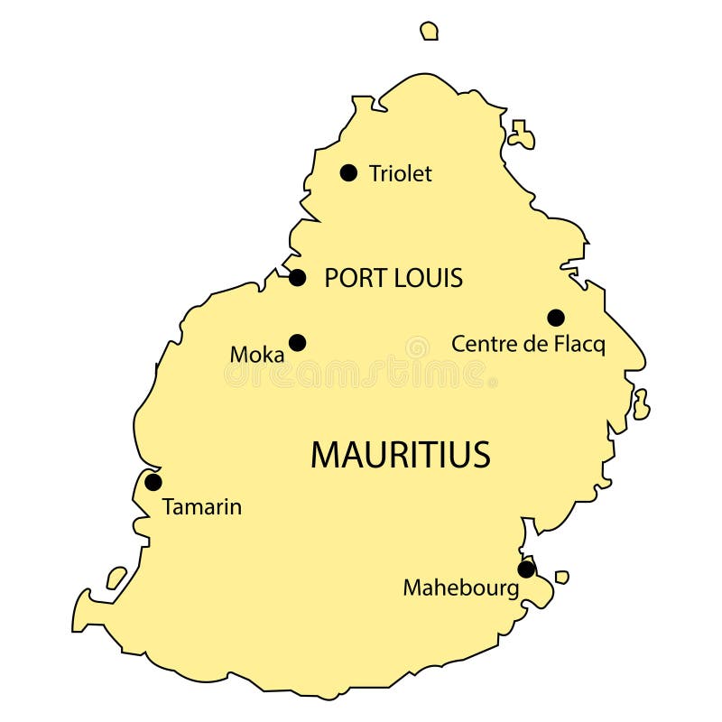 Map of mauritius stock vector. Illustration of element - 304252609