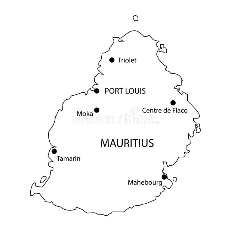 Map of mauritius stock vector. Illustration of symbol - 304252627