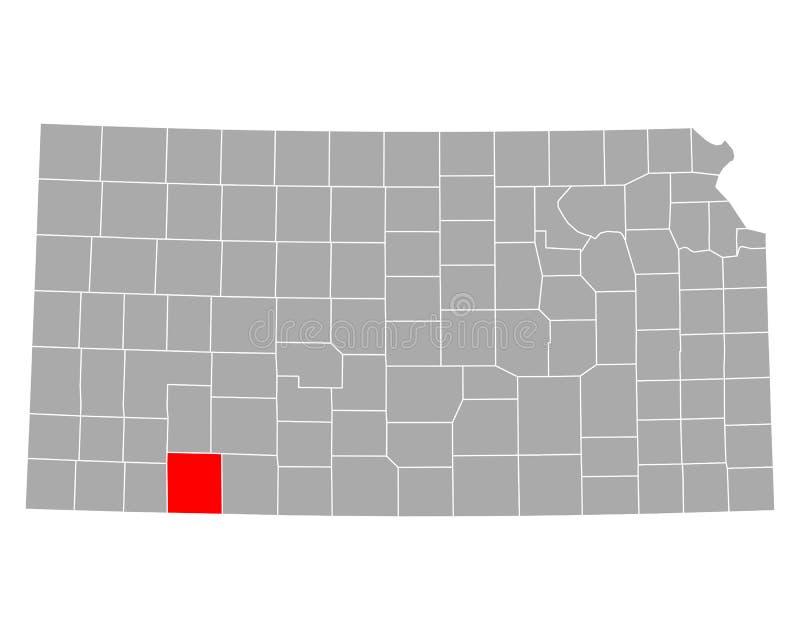 Map of Meade in Kansas stock vector. Illustration of kansas - 186343199