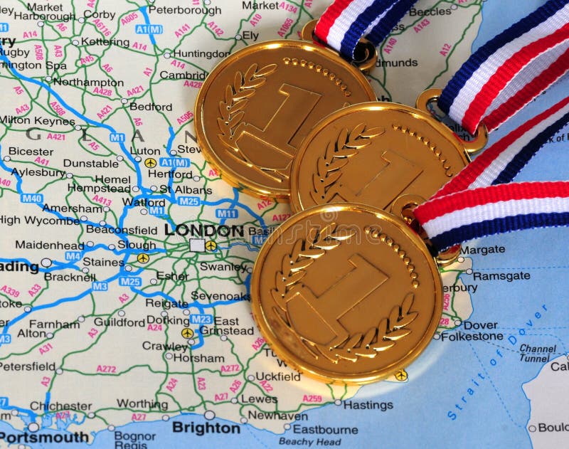 Map and medals stock photo. Image of location, medals - 6166022