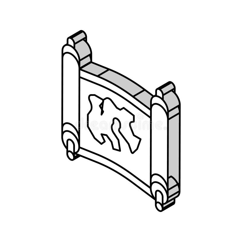 Map Medieval Isometric Icon Vector Illustration Stock Vector ...