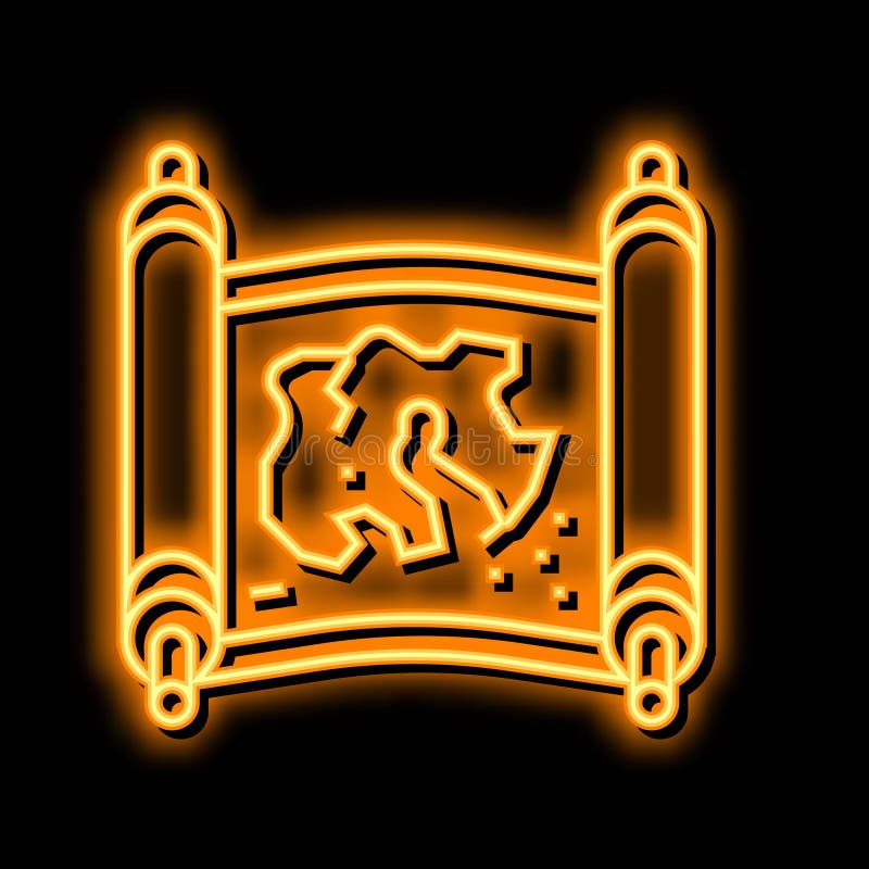 Map Medieval Neon Glow Icon Illustration Stock Vector - Illustration of ...