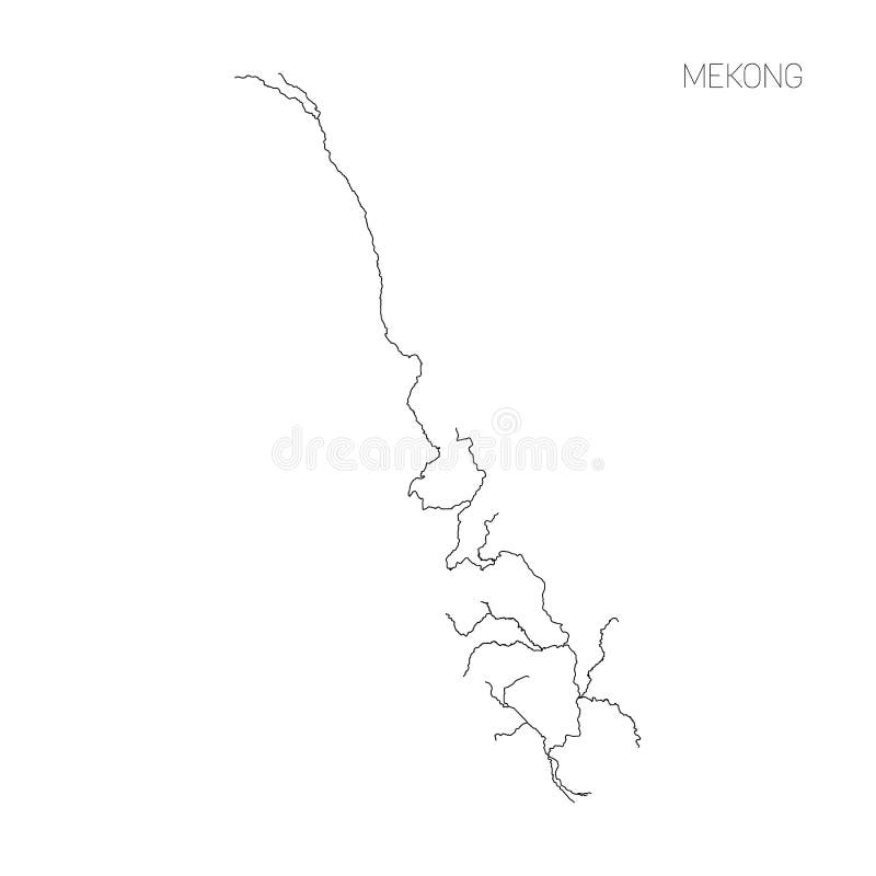 Map of Ob River Drainage Basin. Simple Thin Outline Vector Illustration ...